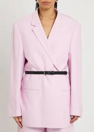 ARMARIUM Belted Slubbed Woven Blazer