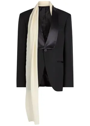 ARMARIUM Scarf-effect Wool And Silk-blend Jacket