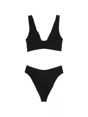 Hunza G V-neck Crinkle Two-piece Set