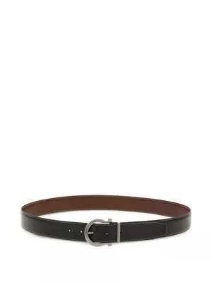 FERRAGAMO Reversible And Adjustable Gancini Belt - Black