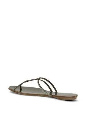 PEDRO GARCIA Embellished T-strap Sandals - Brown