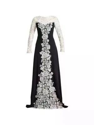 Tadashi Shoji Floral-lace Maxi Dress - Black