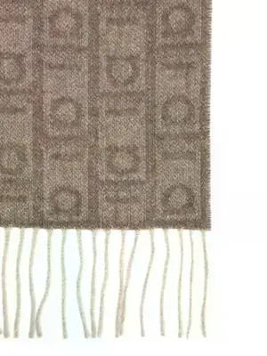 FERRAGAMO Monogram-pattern Fringed Scarf