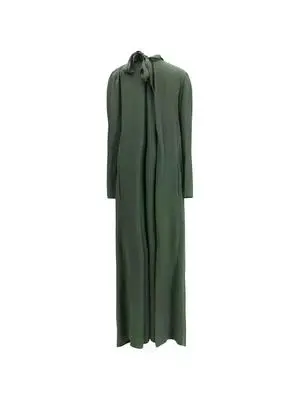 PETAR PETROV Tie-neck Semi-sheer Midi Dress