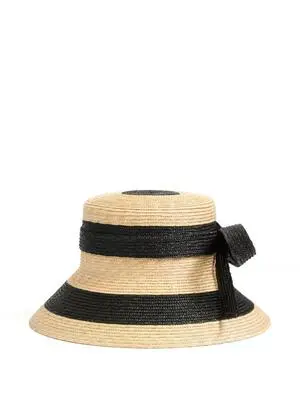 Valentino Garavani Signature Bow Straw Bucket Hat