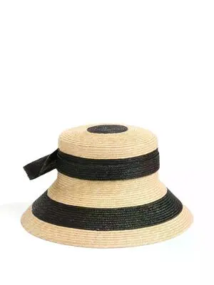 Valentino Garavani Signature Bow Straw Bucket Hat