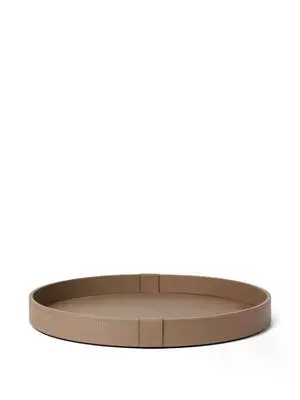Brunello Cucinelli Leather Round Tray - Brown