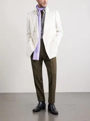 TOM FORD Striped Cotton And Silk-blend Poplin Shirt - Gray