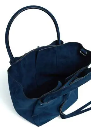 Gabriela Hearst Small Marija Tote Bag In Suede - Navy