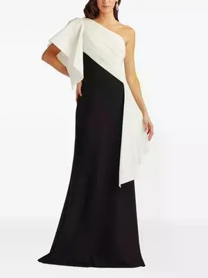Tadashi Shoji One-shoulder Ruffled Maxi Dress