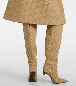 Gucci Bombshell Gg Canvas Over-the-knee Boots