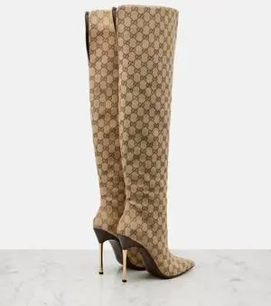 Gucci Bombshell Gg Canvas Over-the-knee Boots