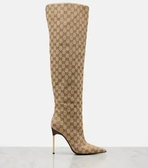 Gucci Bombshell Gg Canvas Over-the-knee Boots