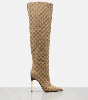 Gucci Bombshell Gg Canvas Over-the-knee Boots