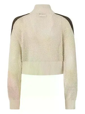 Pinko Cropped Mesh Zip Cardigan
