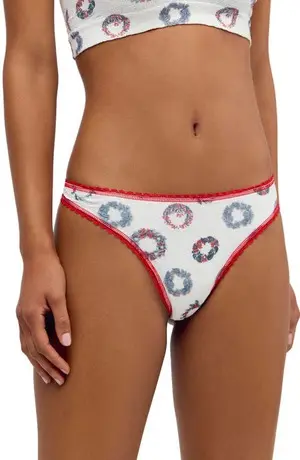 Free People Intimately Fp Sweet Point Seamless Thong - Snow