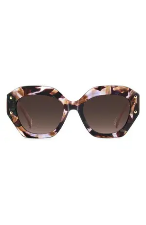 Carolina Herrera 53mm Square Sunglasses - Havana Pearled Pink/brown Sf