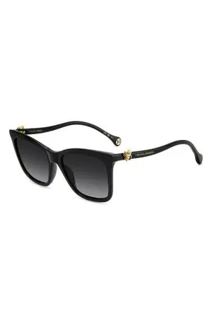 Carolina Herrera Rectangular Sunglasses - Black/dark Grey Sf