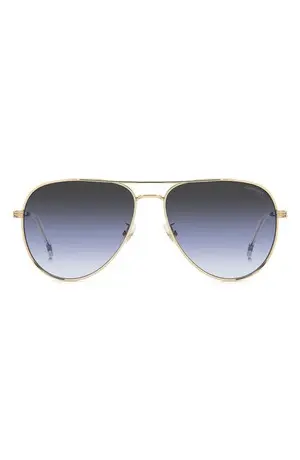 Carrera Eyewear 60mm Aviator Sunglasses - Gold/grey Azure