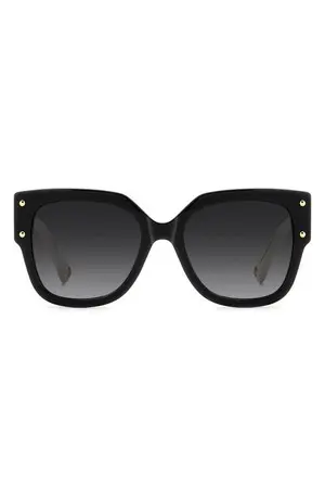 Carolina Herrera 55mm Gradient Square Sunglasses - Black White/dark Grey Sf