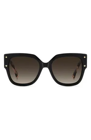 Carolina Herrera 55mm Gradient Square Sunglasses - Black/brown Sf