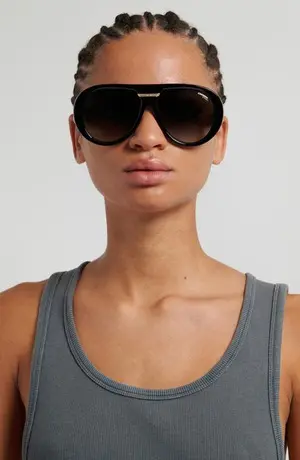 Carrera Eyewear 59mm Gradient Pilot Sunglasses