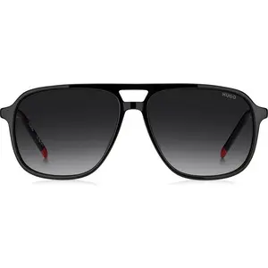 Hugo 58mm Square Sunglasses - Black/dark Grey Sf