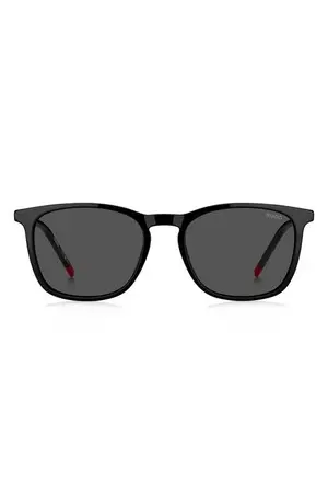Hugo 53mm Rectangle Sunglasses - Black/grey