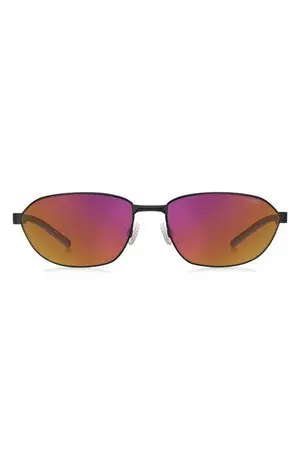 Hugo 62mm Rectangular Sunglasses - Matte Black/grey Infrared