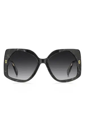 Marc Jacobs 56mm Geometric Square Sunglasses - Grey Marble/dark Grey Sf
