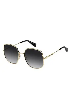 Marc Jacobs 59mm Square Sunglasses - Gold Black/dark Grey