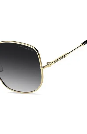 Marc Jacobs 59mm Square Sunglasses - Gold Black/dark Grey