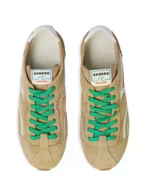 Sandro Light Wave Suede Sneakers - Neutrals