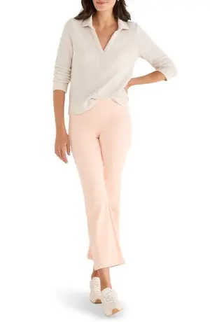 NIC+ZOE Tuck Stitch Knit Polo - Neutral Multi