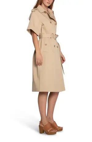 BELLE & BLOOM Cotton-blend Trench Coat With Short Sleeves