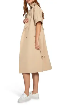 BELLE & BLOOM Cotton-blend Trench Coat With Short Sleeves