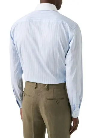 Eton Slim Fit Stripe Dress Shirt