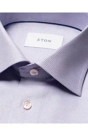 Eton Slim Fit Semi Solid Dress Shirt