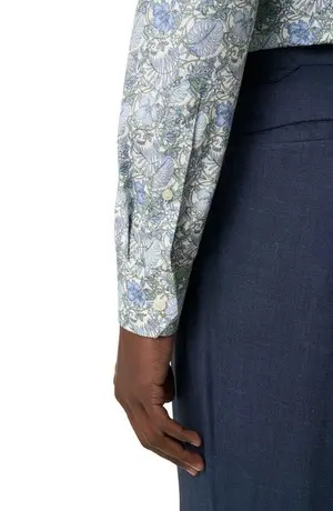 Eton Slim Fit Floral Dress Shirt - Medium Green