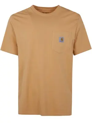Carhartt Work In Progress Short Sleeves "pockets" Organic Cotton T-shirt - Yellow
