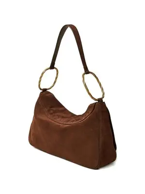 TWINSET Leather Satchel With Gold Tone Detail