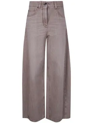 Brunello Cucinelli Wide Leg Denim Pants