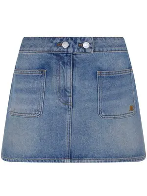 COURREGES Signature Denim Mini Skirt - Blue