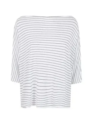 Liviana Conti Boat Neck Striped Sweater