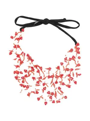 MARIA CALDERARA Coral Birds Necklace - Red