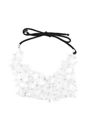 MARIA CALDERARA Coral Birds Necklace - White