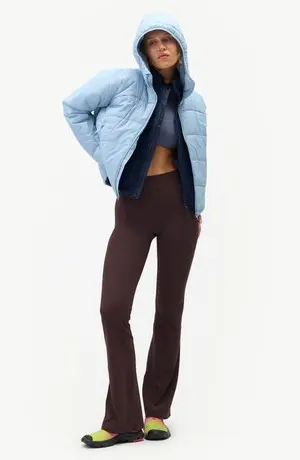 HALFDAYS Water Repellent Quilted Puffer Jacket - Blue Fog