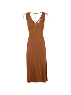 Women's Brown Knit Midi Dresses