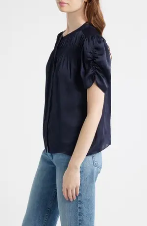 Paige Satin Button-up Shirt