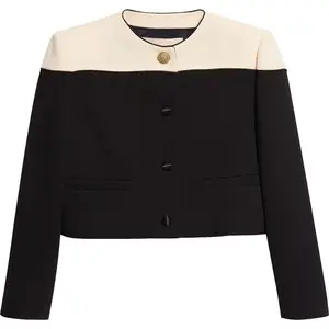 Valentino Garavani Wool Crepe Colorblock Jacket